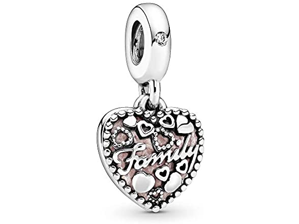 Pandora 796459EN28 Love Makes A Family, Pink Enamel Sterling (Open Box)
