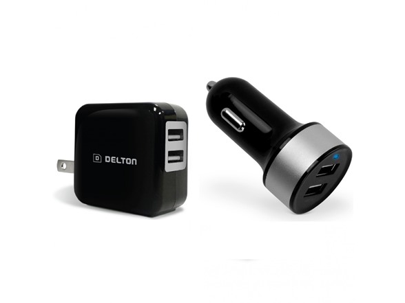DELTON Dual Port Car/Home Combo Pack