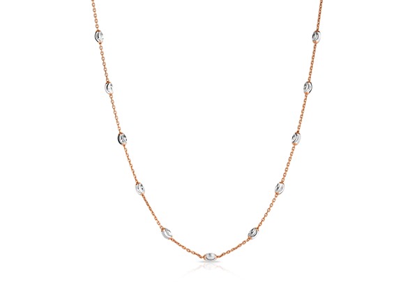 18K Rose Gold Plated Station Moon Chain