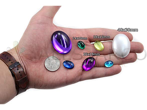 Oval Flat Back Frosted Jewels
