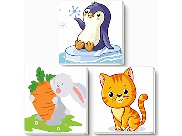 3 Pack Paint by Number Kits for Kids