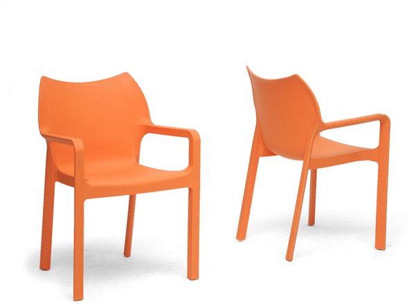 Limerick Orange Stackable Chair Set of 2