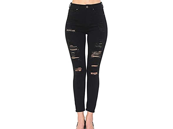 Wax Jeans Women's Push-Up Jeans, Black