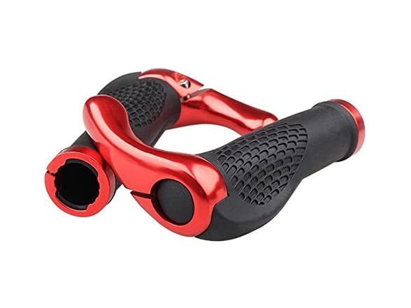 Bicycle Handlebar Grips Ring Clamps Red