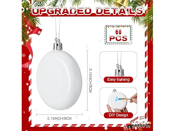 24Pc Clear Plastic Flat Disc Ornaments