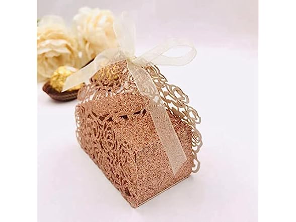 50pcs Rose Gold mini Favor Boxes