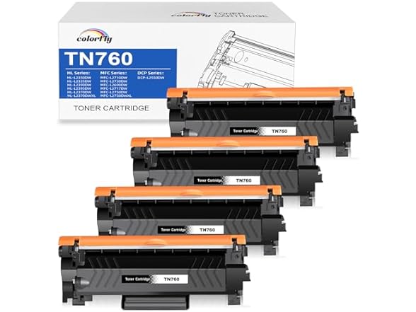 4 Pack TN760 Toner Cartridge Replacement