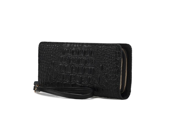 Eve Leather Crocodile Wristlet Wallet