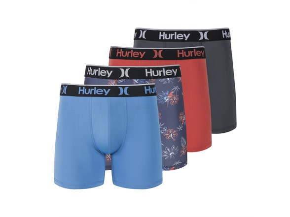 Hurley Men's 4 Pack Printed Boxer Brief