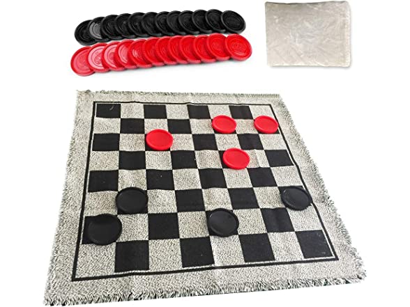 3 in 1 Checkers with Reversible Rug
