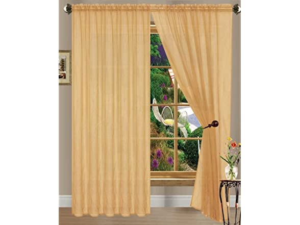 Gold Linda Sheer Voile Panel, 84" x 55"