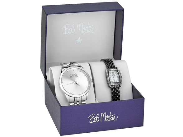 Bob Mackie Unisex 2 Piece Watch Set Square