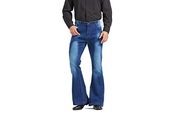 Men's Vintage Bell Bottom Relaxed Fit Jeans, DB, 2X-L