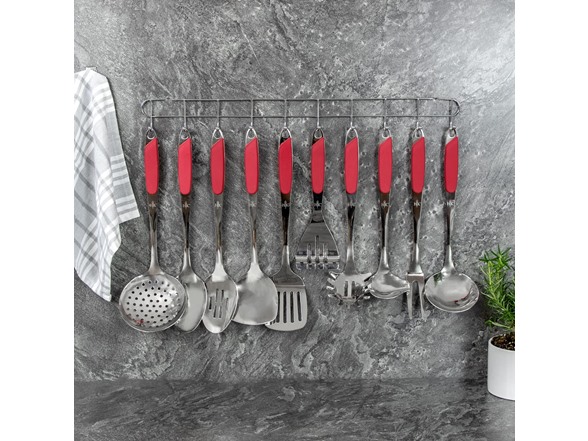 10-Piece Utensil Set with Hanging Rack