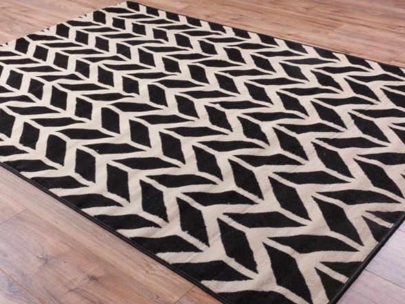 Miami Bourban Chevron Black Rug(3 Sizes)