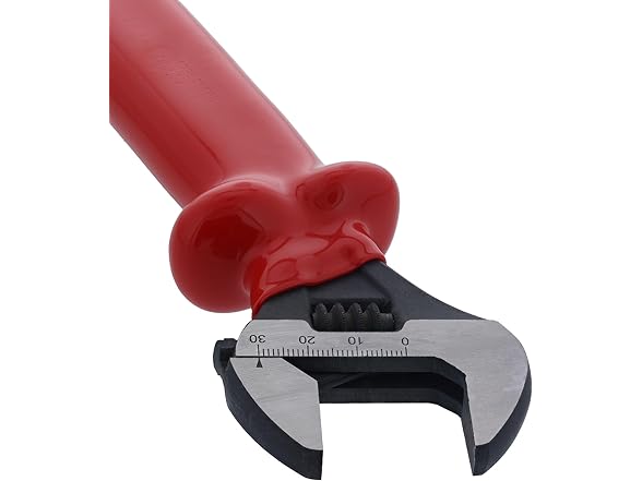 Wiha Insulated Adjustable Wrench, 8 in., Red