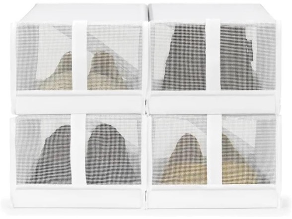 Whitmor White Mesh Shoe Boxes - Set of 4