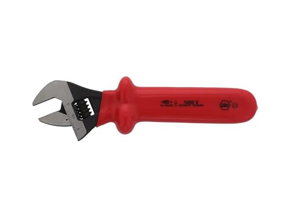 Wiha Insulated Adjustable Wrench, 8 in., Red