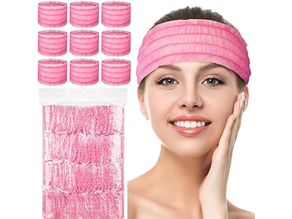 100 Pcs Disposable Spa Headbands