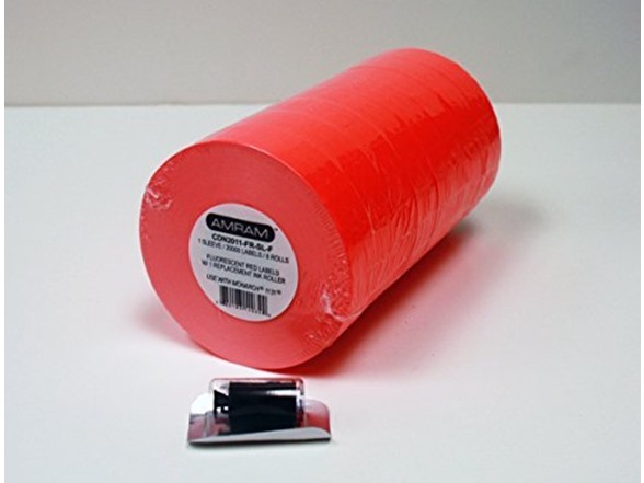 Amram 1 Line Price Marking Labels, Red
