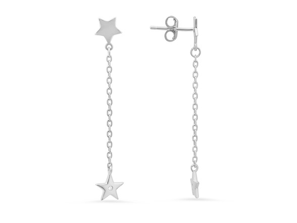 Queen Jewels Dangling Stars CZ Earrings