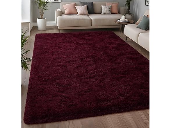 Jocovieh Soft Wine Red Rug, 6x9 Feet
