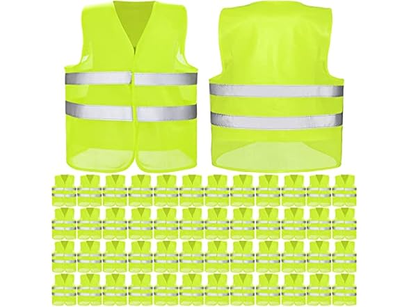 50 Pack Reflective Safety Mesh Vest