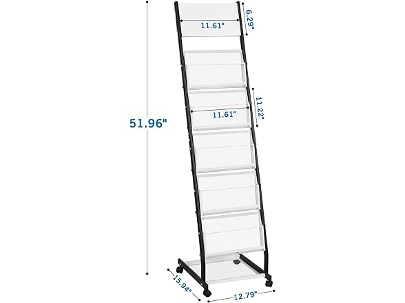 5 Pocket Floor Standing Brochure Display Rack