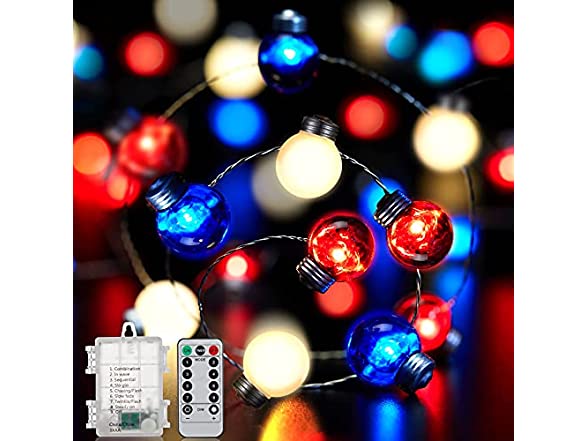 Brightown 16FT 50LED Patriotic Lights