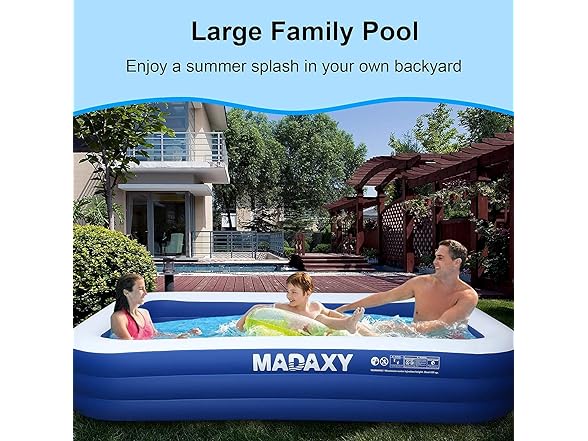 Inflatable Pool, MADAXY 120" X 72" X 22"
