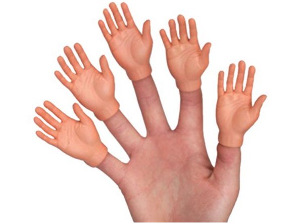 Set of Five Rubber Finger Hands Mini…