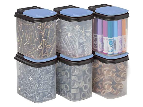 Bits & Bolts Containers with Blue Lids