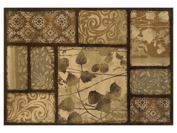Emery Brown-Tan Floral Rug (Multiple Sizes)