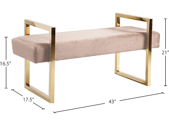 Olivia Pink Velvet Bench