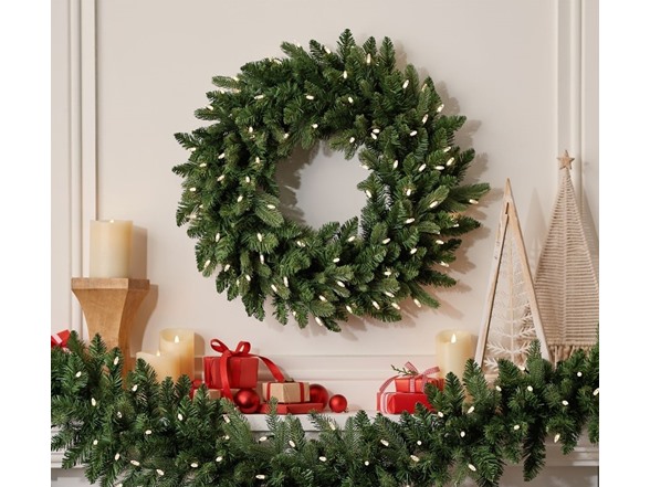 26" Green Color Flip Overlit Wreath
