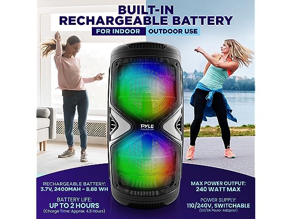 PyleUsa Portable Bluetooth PA Speaker