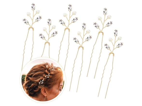 12 Pieces Pearl Crystal Bridal Hair Pins