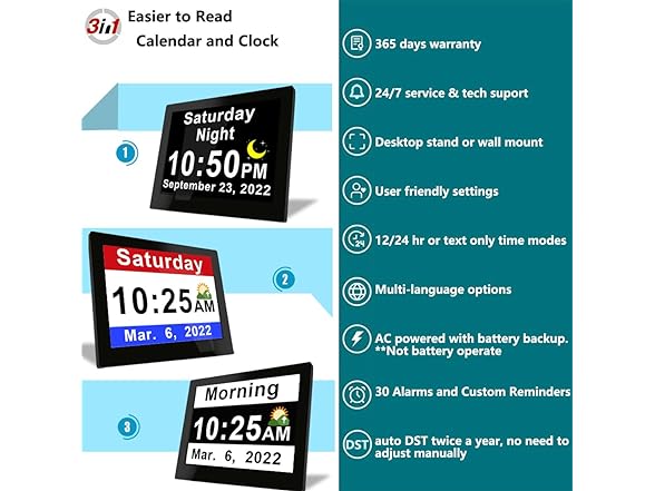 New 2023 Day Date Clock