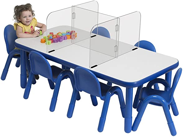 4-Zone Clear Desk Dividers for Tables