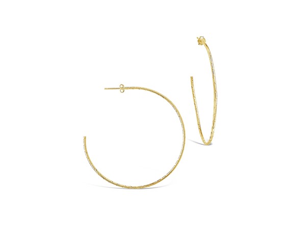 Sterling Forever Sterling Textured Hoops