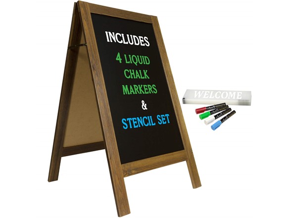 Handcrafted Wooden Chalkboard Display