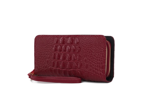 Eve Leather Crocodile Wristlet Wallet