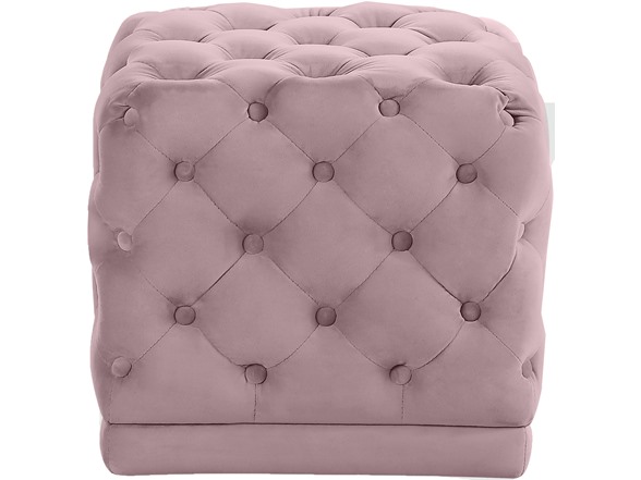 Stella Pink Velvet Ottoman/Stool