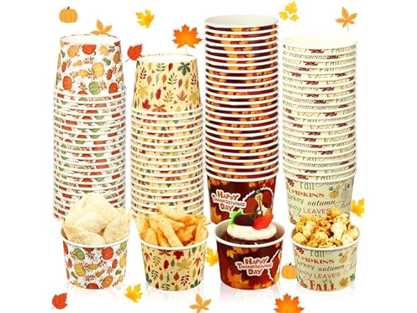 200 Count Thanksgiving Snack Cups
