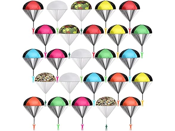25 PC Kid's Small Parachute Throw Toy