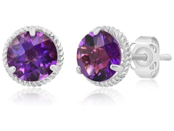 Max+Stone 14k WG 6mm Roped Stud Earrings