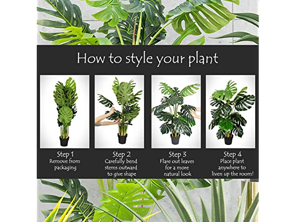AMERIQUE Pair Lifelike 6 Feet Monstera