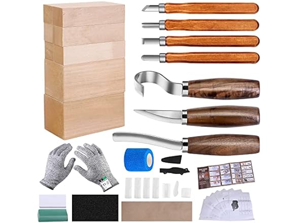 31Pcs Wood Carving Tools Set