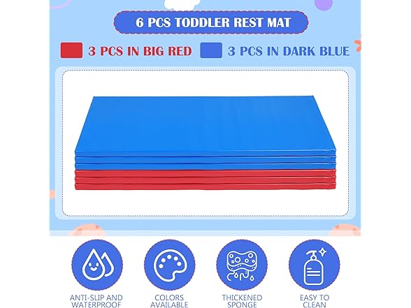 5 Pcs Kids Padded Daycare Nap Pad