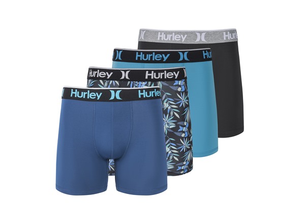 Hurley Men's 4 Pack Printed Boxer Brief